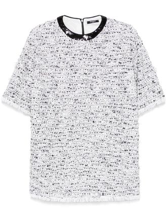 Balmain Oberteil aus Tweed - Weiß