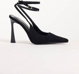 Simmi London Simmi London Vietta Pumps mit Bindeb&auml;ndern am Bein in Schwarz aus Wildlederimitat