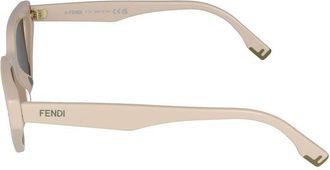 Fendi Unisex Fe40009i Cat-Eye Dark Lens Sunglasses Beige Standard