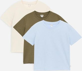Arket T-Shirt Mit Rundhalsausschnitt 3er-Pack -Blau