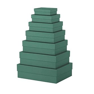 R&ouml;ssler Selection Papier 13411453520 - Boxline Geschenkbox mit Deckel, 7er Set Geschenkschachteln, Opal, Kartonagen rechteckig