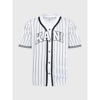 Karl Kani T-Shirt Serif Pinstripe Baseball 6033361 Wei&szlig; Relaxed Fit