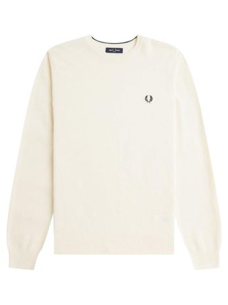 Fred Perry Logo Cotton Knit Sweater - Powder