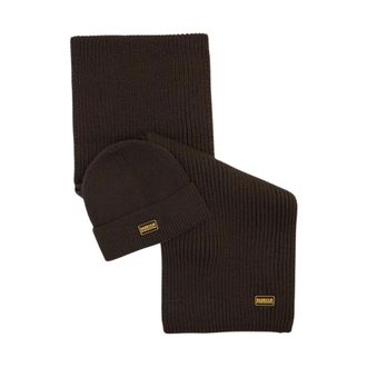 Barbour Sweeper Legacy M&uuml;tze & Schal Geschenkset - - Accessories - Herren - Braun - ONE SIZE