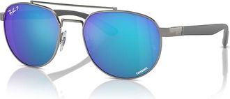 Ray-Ban Rb3736 Chromance Sonnenbrillen Grau Fassung Grün Glas Polarisiert 56-19