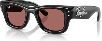 Ray-Ban Wayfarer Puffer Crystal Edition Sonnenbrillen Schwarz Fassung Violett Glas 47-23