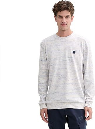 Tom Tailor Herren 1043995 Longsleeve T-Shirt, 13174-Soft Vanilla Melange, S