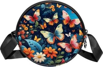 Generic Sac &agrave; bandouli&egrave;re rond pour femme, petit sac &agrave; bandouli&egrave;re avec fermeture &eacute;clair, bretelles r&eacute;glables, style d&eacute;contract&eacute;, pour femmes et filles