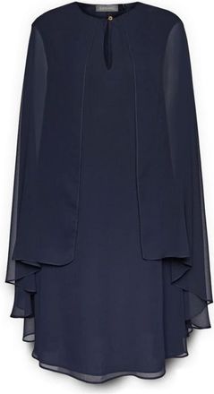 Elena Miro Femme, Robes, Bleu, Taille: 50 FR Layered Georgette Dress