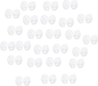 Hellery Plaquettes De Nez Rondes en Silicone pour Lunettes, 25 Paires - Transparent