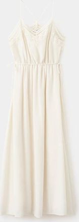 Mango Robe en bambula avec broderies ajour&eacute;es &eacute;cru - Femme - XXS - MANGO
