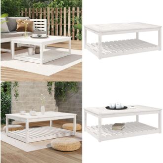 vidaXL Gartentisch Wei&szlig; 121x82,5x45 cm Massivholz Kiefer - Gartentisch - Esszimmertisch - Terrassenm&ouml;bel - Holzm&ouml;bel - Kiefernholz - Home & Living