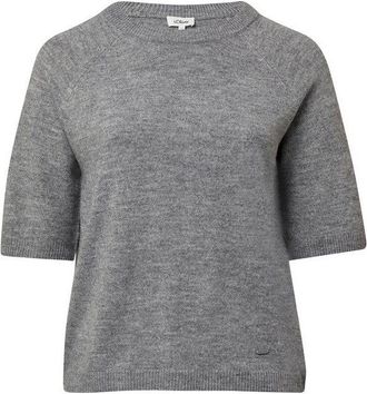 s.Oliver Kurzarmpullover Strickpullover Kurzarmpullover aus Alpakamix