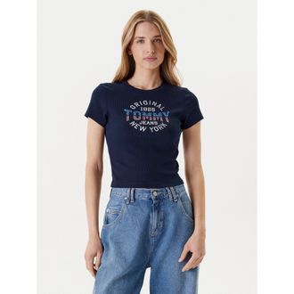 Tommy Jeans T-Shirt DW0DW21421 Dunkelblau Slim Fit