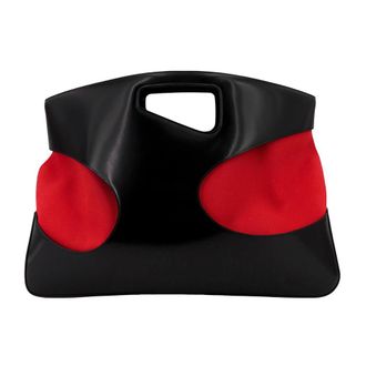 Ferragamo Handtasche aus Leder und Canvas mit Cut-Out-Details - - Bags - Herren - Schwarzk - ONE SIZE