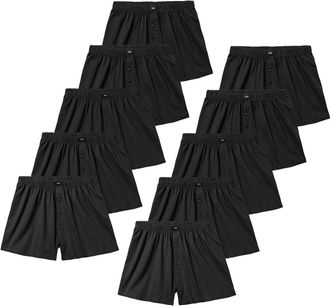 H.I.S Weite Herren Boxershorts, Shorts, klassischer Schnitt (DE/NL/SE/PL, Alphanumerisch, 4XL, Regular, Regular, schwarz, 10 St&uuml;ck)