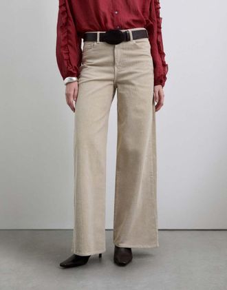 Scalpers Pantalon en velours côtelé - Écru-Neutre