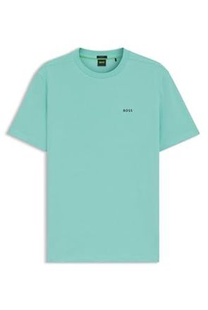 BOSS Hommes Tee T-Shirt en Coton Stretch avec d&eacute;tail logot&eacute;
