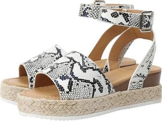 Generic Espadrilles compensées pour femme - Chaussures de plage - Chaussures dété à bout ouvert - Boucle de cheville - Sandales dété à talons moyens - Sangle 