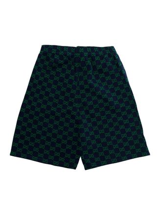 Gucci Boys Shorts With Gg Motif Blue Fabric