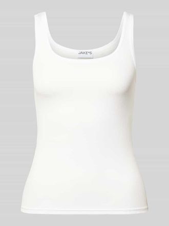 Jake*s Casual Tanktop mit Feinripp und Rundhalsausschnitt