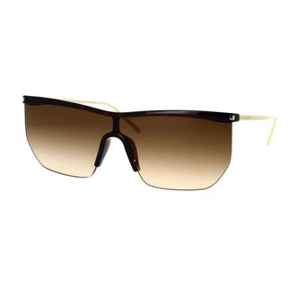 Saint Laurent Eckiges Metallgestell Sonnenbrille - - Accessories - Damen - Braun - ONE SIZE