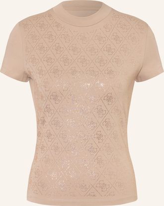 Guess T-Shirt Mit Schmucksteinen beige