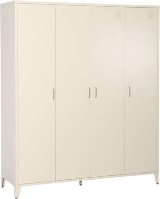 Sweeek Industrieller Metall-Kleiderschrank mit 4 T&uuml;ren, 10 Regalb&ouml;den, 1 Kleiderstange