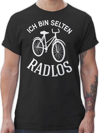 Shirtracer T-Shirt Herren - Radsport - Ich Bin selten Radlos - XXL - Schwarz - spr&uuml;che Tshirt Fahrrad Rad Shirt Radfahrer Shirts m&auml;nner Fahrradfahrer Tshirts fah