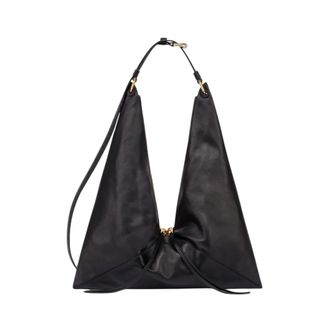 Moschino Nappa Leder Hobo Bag - - Bags - Damen - Schwarzk - ONE SIZE
