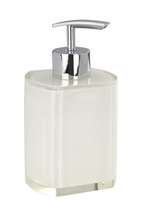 WENKO Wenko 20009100 Seifenspender Lido wei&szlig; - Polyresin, 300 ml, 8 x 14.8 x 6.9 cm