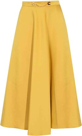 Elisabetta Franchi Jupe Midi - Jaune Clair