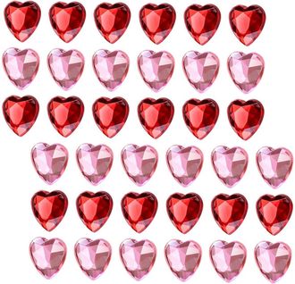 Amosfun 400 St&uuml;ck Herzf&ouml;rmige Kunststoff Deko Harzherzen Vasenf&uuml;ller Rot Pink Tischstreuer Valentinstag Selbstgemacht Bastelaccessoires Hochzeit Party