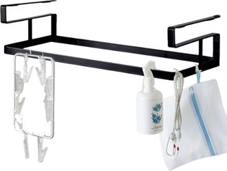 Generic Abnehmbares Sperrholzregal f&uuml;r Schrank, H&auml;nge-Organizer aus Metall unter dem | Organizer aus Sperrholz zum Aufh&auml;ngen aus Metall ohne Bohren | Aufbewah