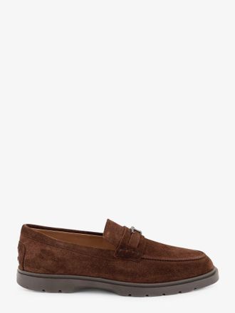 Tod's Suede loafers with metal logo - TODS - gender_Man