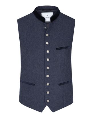 Amsel Trachtenweste aus Wolle mit Samtkragen in