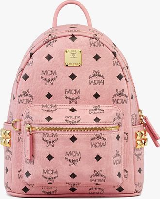 MCM Stark Rucksack in Visetos mit seitlichen Nieten SOFT PINK VISETOS