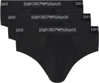 Emporio Armani Homme, Sous-v&ecirc;tements, Noir, Taille: XL Lot de trois slips en jersey stretch