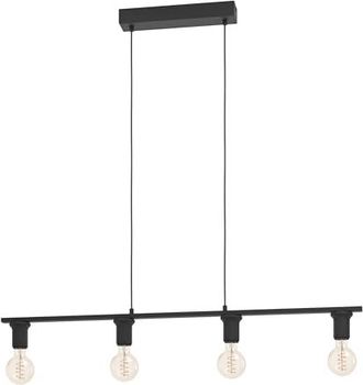 Eglo H&auml;ngelampe Capoliveri-E, Pendelleuchte Esstisch, Deckenlampe h&auml;ngend f&uuml;r individuelle Lampenschirme, Stahl in schwarz, E27 Fassung