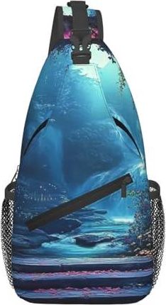 Generic Sac &agrave; bandouli&egrave;re en forme de pont arqu&eacute;, de fleurs, de montagne, de route, de voyage, sac &agrave; dos &agrave; bandouli&egrave;re pour homme, sac &agrave; dos de randonn&eacute;e