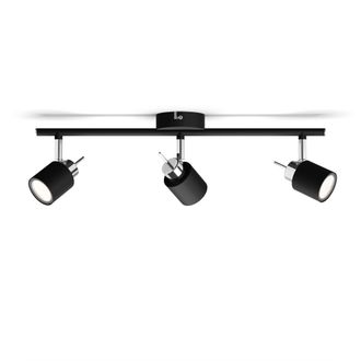 Philips Meranti 3-er Deckenspots (35 W), elegante Wandleuchte mit drei flexiblen Spots, GU10 Leuchte ohne Leuchtmittel, schwarz