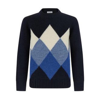 KANGRA Crewneck Diamonds - - Knitwear - Herren - Blau - 2XL