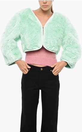 Dsquared2 Faux Fur Cropped Fit FUNNY Jacket size 42