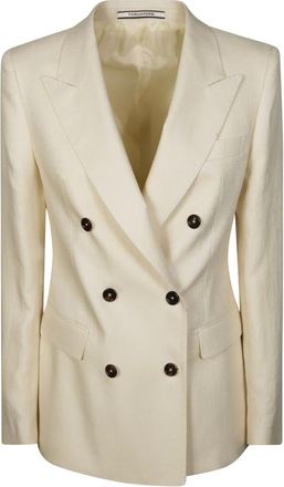 Tagliatore Femme, Vestes, Beige, Taille: 38 FR Giacca Chambray Lino