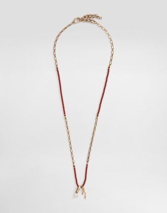 Dolce & Gabbana Halskette Aus Metall Mit Steinen Und Charms - Mann Bijoux Gold Metall Onesize