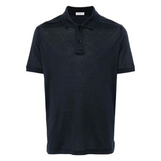 Paul & Shark Blaues Seiden-Polohemd mit kurzen &Auml;rmeln - - Tops - Herren - Blau - M