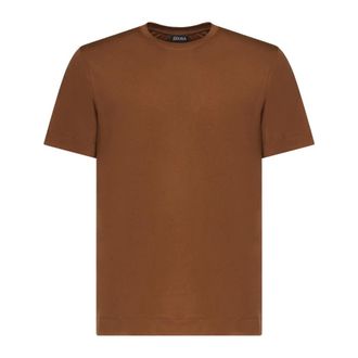 Ermenegildo Zegna Homme, Tops, Brun, Taille: M T-shirt &agrave; col rond