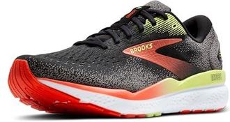 Brooks Hommes Ghost 16 Chaussure De Running sans Stabilisateurs Chaussures De Running Black/Mandarin Red/Green - Noir 45,5