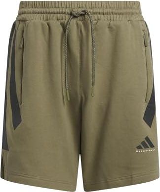 adidas Unisex Short Spacer Basketball (Non genr&eacute;), Olive Strata, M