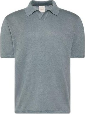 Calvin Klein Polo droit manches courtes en lin m&eacute;lang&eacute;